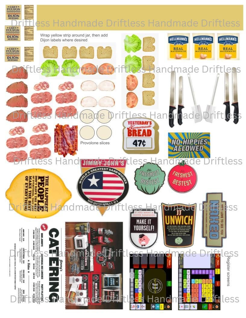 Miniature Jimmy John's Printables 1/3, 1/6, and 1/12 Scale - Etsy Canada