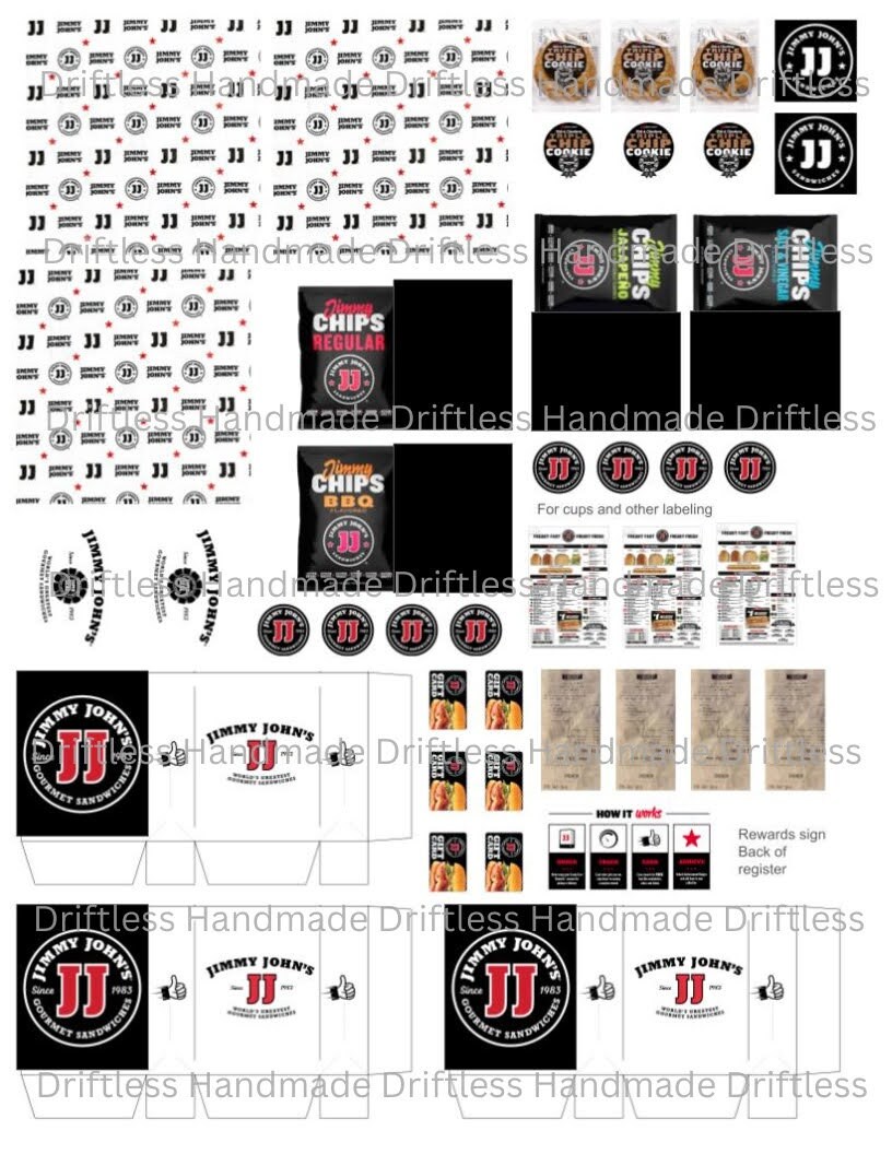 Miniature Jimmy John's Printables 1/3, 1/6, and 1/12 Scale - Etsy Canada