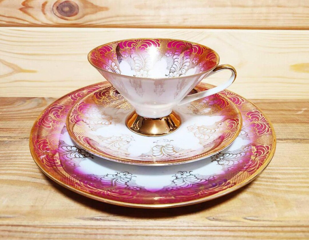 Vintage Porcelain Tea Trio Set Cup+saucer+plate, Collector Grandma Gift, Rare Find, MPK Bavaria ...