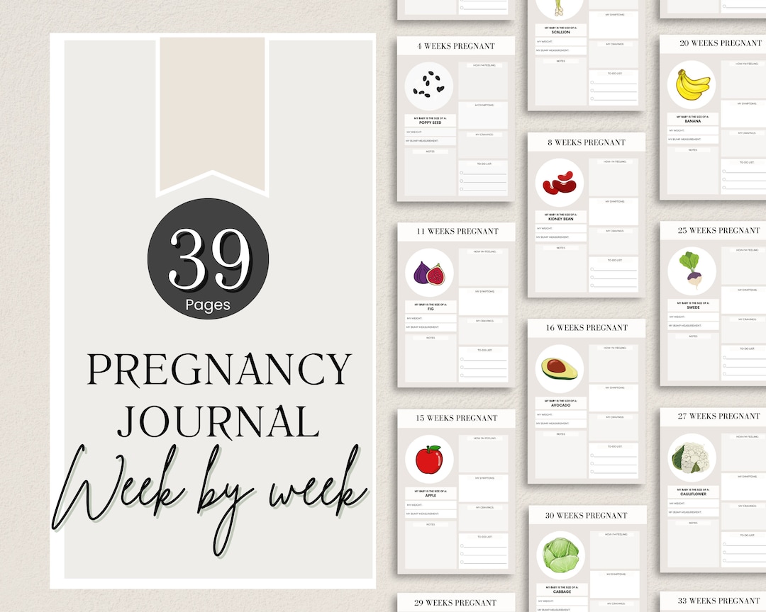 Pregnancy Journal Printable, Week by Week, Mom to Be, Maternity Journal ...