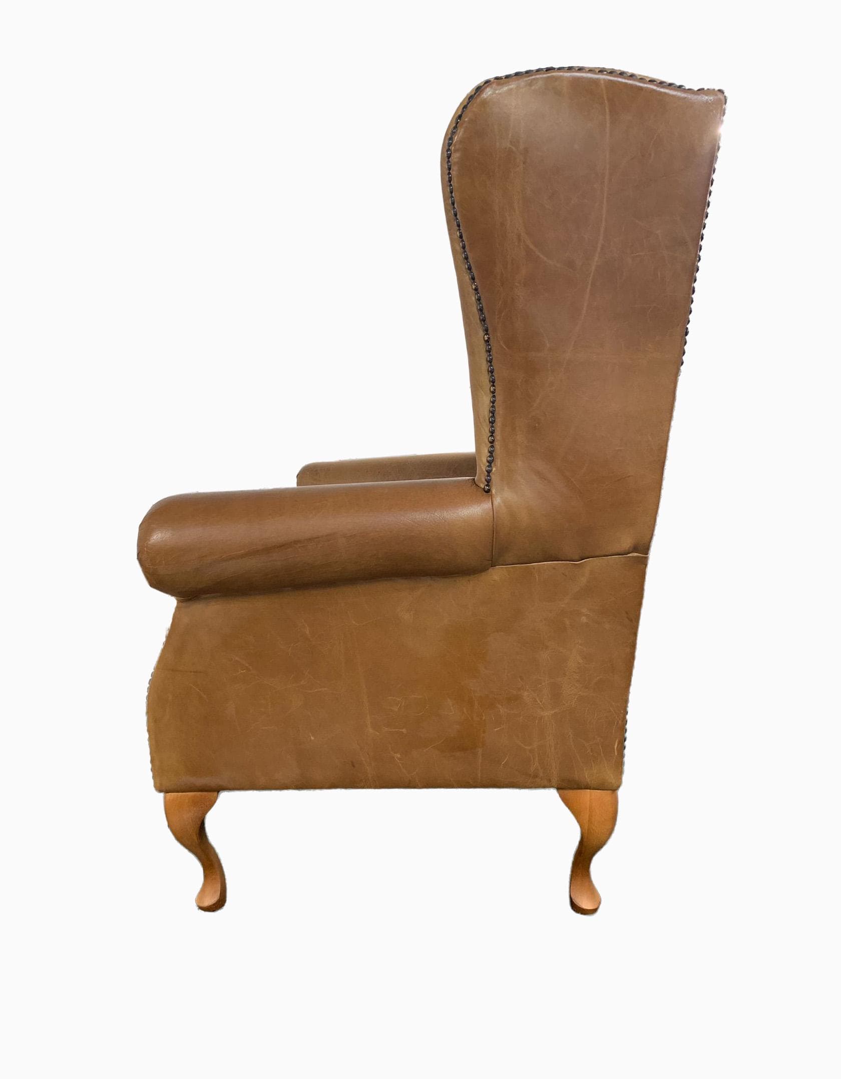 Chesterfield High Back Wing Chair - Presented in Genuine Vintage Tan ...