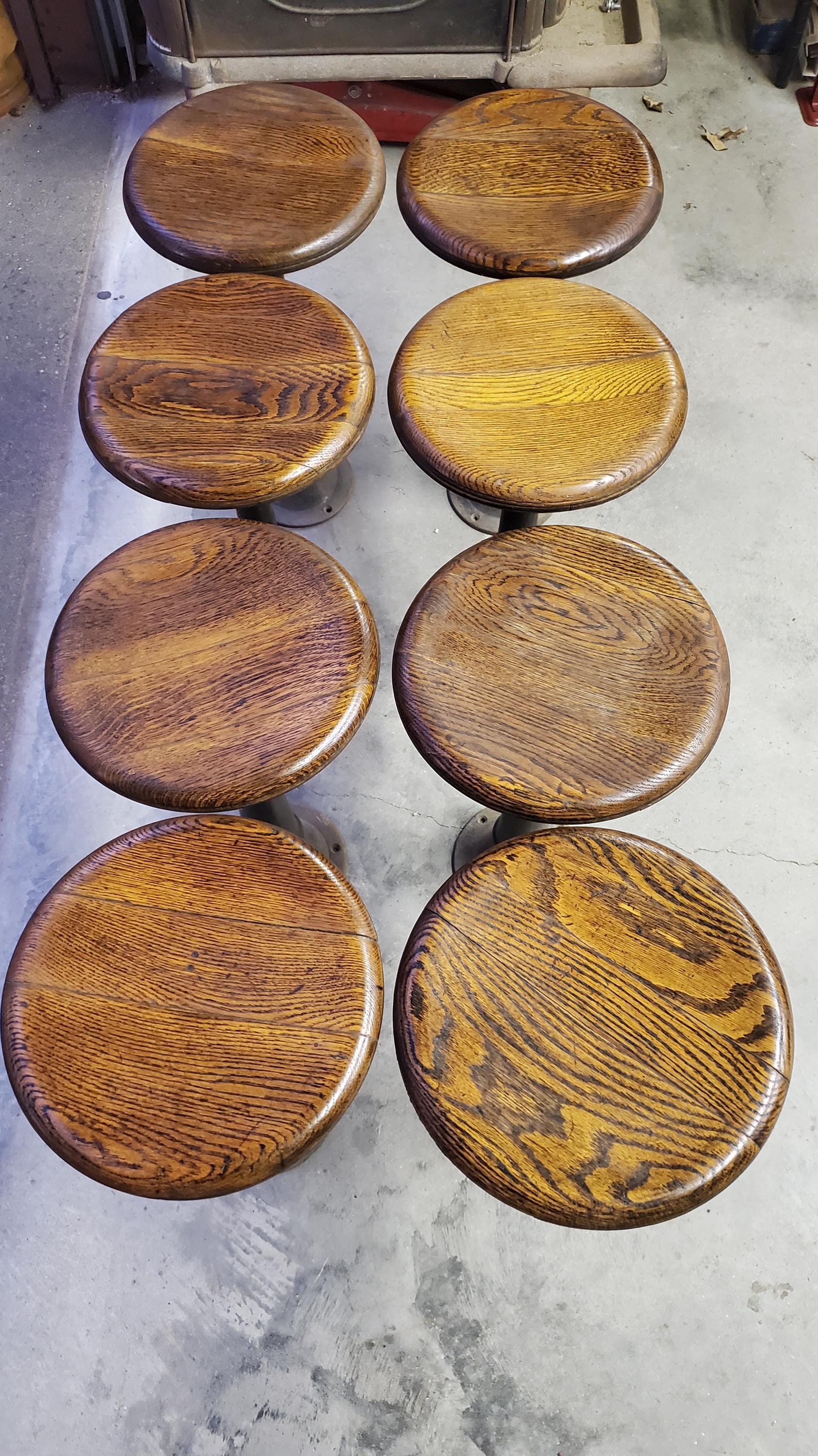 Antique Soda Fountain Swivel Pedestal Stool Cast Iron Base Set of 8 - Etsy