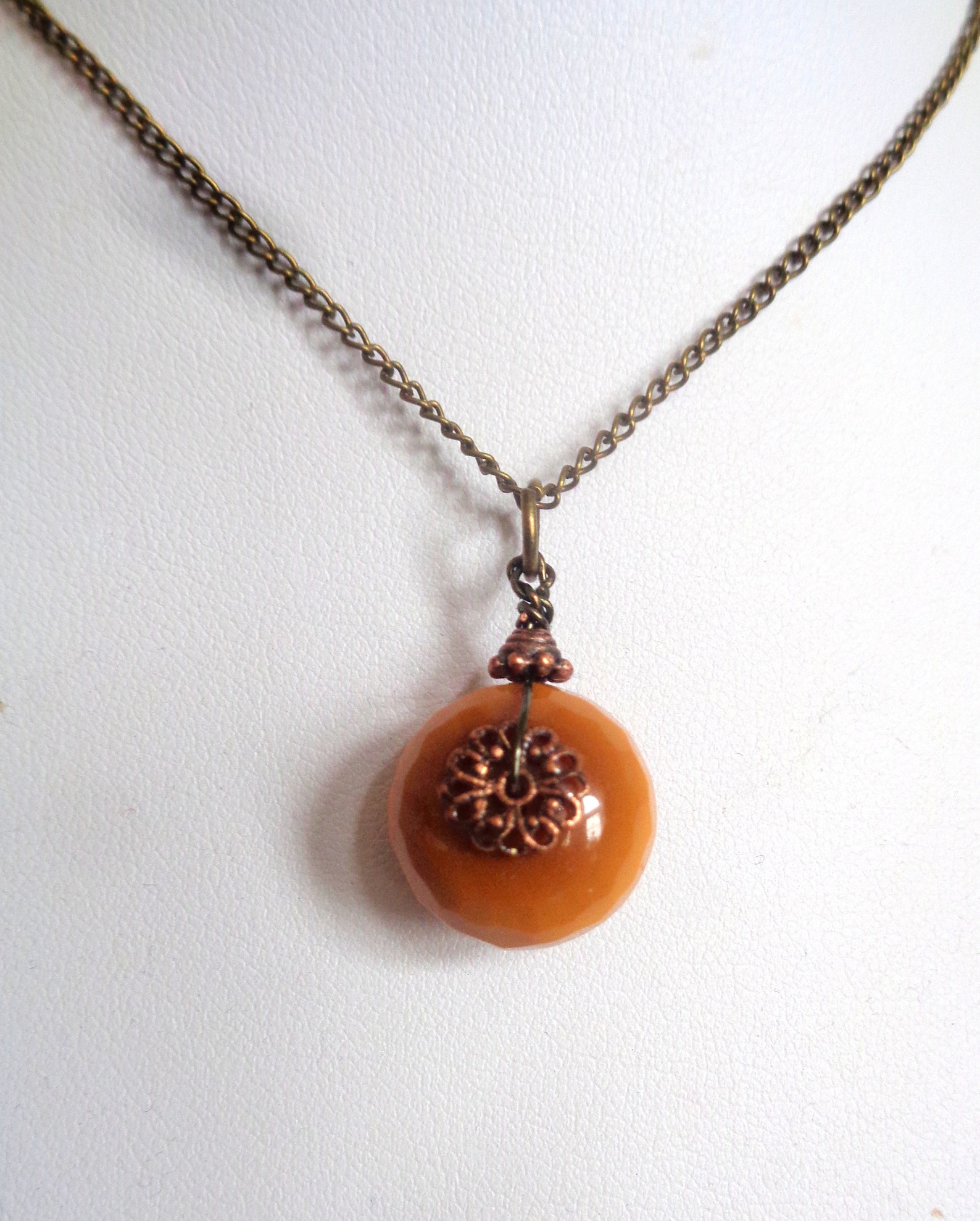 Agate Necklace Orange Agate Pendant Necklace Agate Stone | Etsy