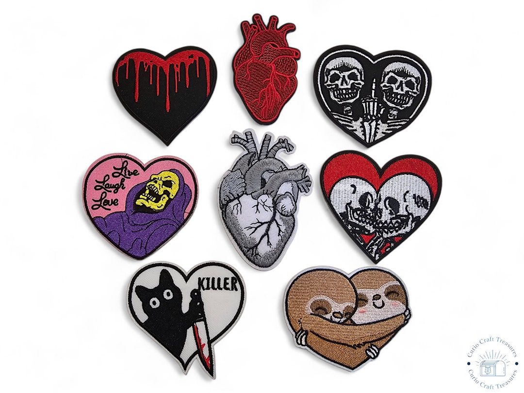 Embroided Patch, Iron On, Glue, Craft Supply, Embroidery, Heart, Blood ...
