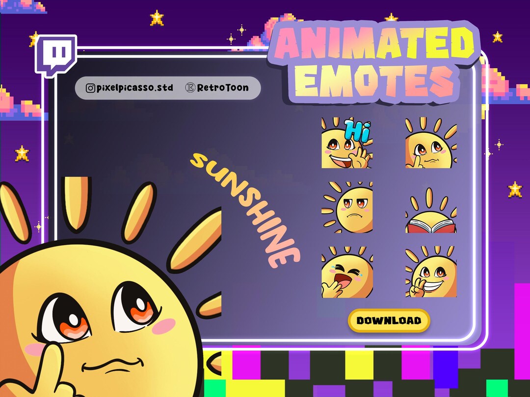Sun Twitch Emote - Custom Twitch Emotes, Discord Emotes, Sun Emotes ...