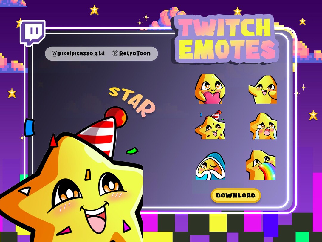 Star Twitch Emotes - Twitch Emotes, Cartoon Emoji, Astronomy Emoji ...