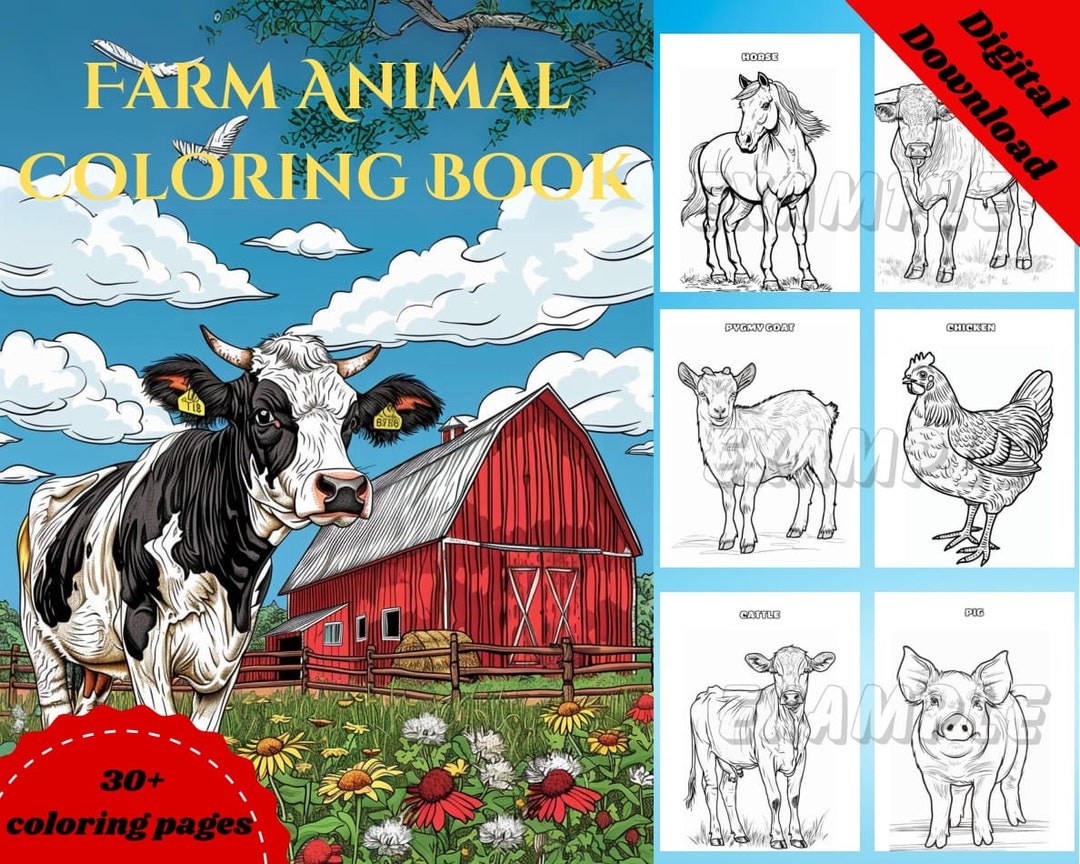 30 Farm Animal Coloring Pages, Farm Animals Coloring Sheets, Farm ...