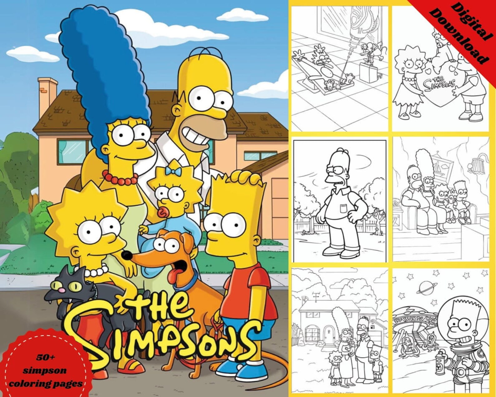 50+ THE SIMPSONS Color Pages. the Simpsons Coloring Book Fo Kid ...