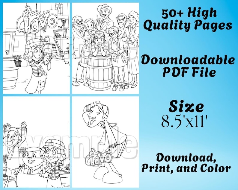 El Chavo Del Ocho Digital Coloring Book | 50+ Pages Featuring Quico ...