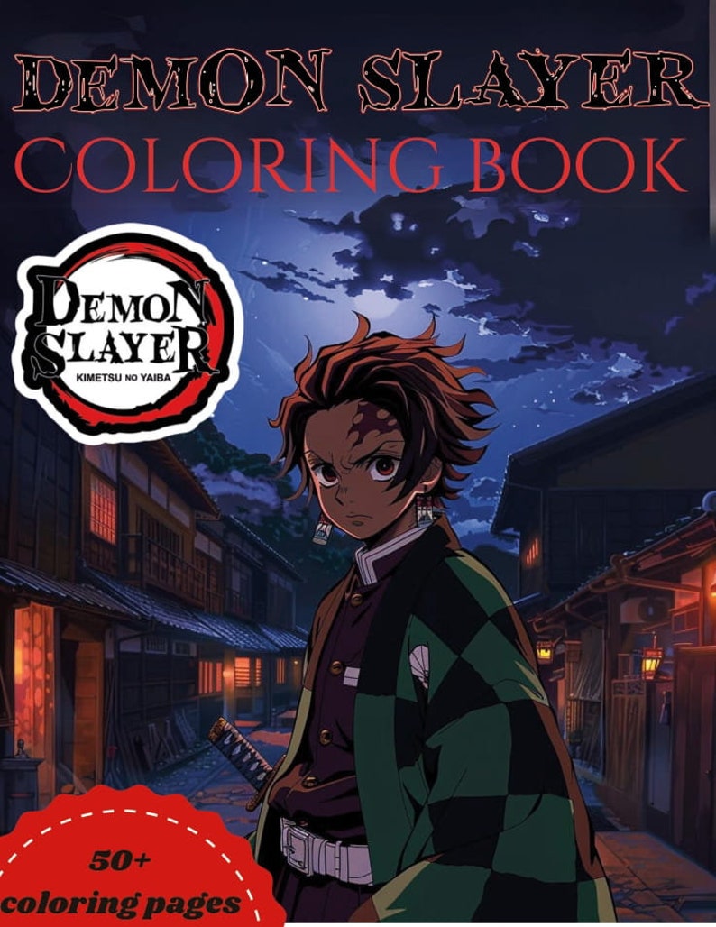50 Demon Slayer Anime Coloring Book Page ,A4 Sıze Pdf Download, Kids ...
