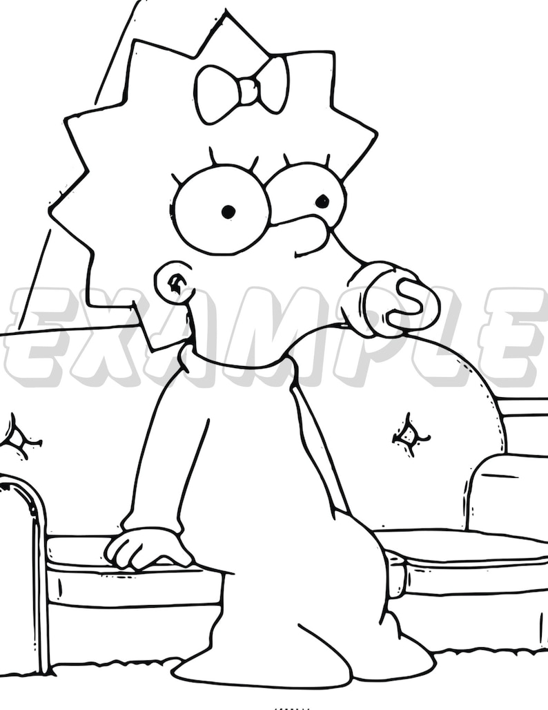 The Simpsons Coloring Book: 50 Printable Pages (PDF) - Etsy