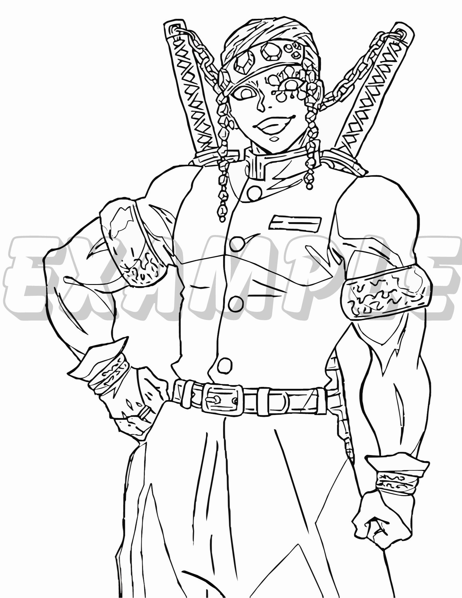 50 Demon Slayer Anime Coloring Book Page ,A4 Sıze Pdf Download, Kids ...