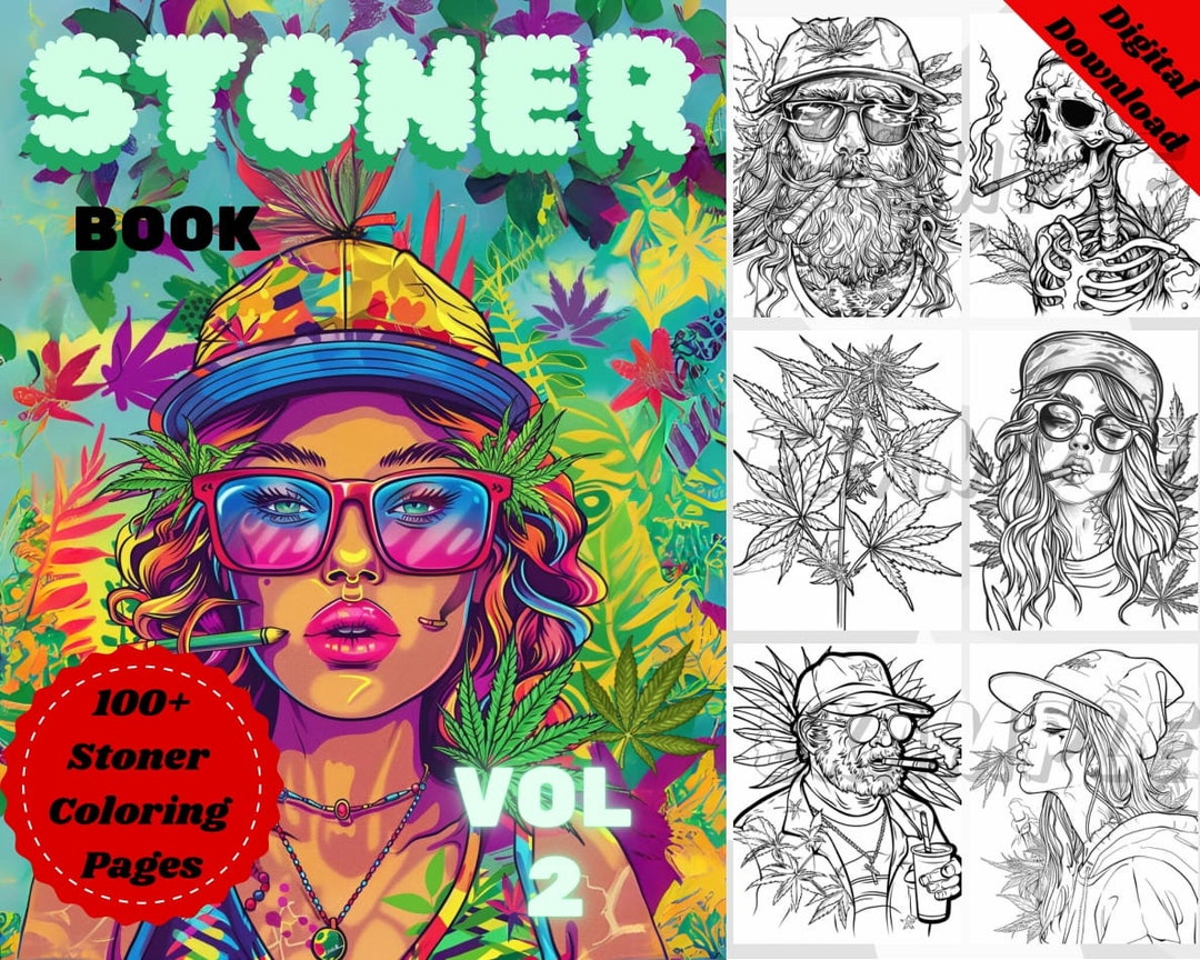 Vol 2 Digital Download,stoner Coloring Book Coloring Pages for Adults, Stoner Coloring Book for ...