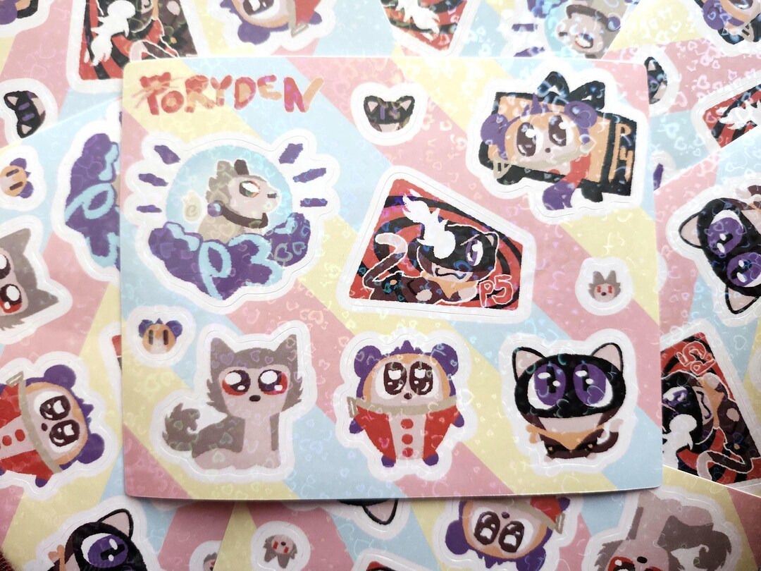 Persona - Animal Mascots Holographic Sticker Sheet - Etsy