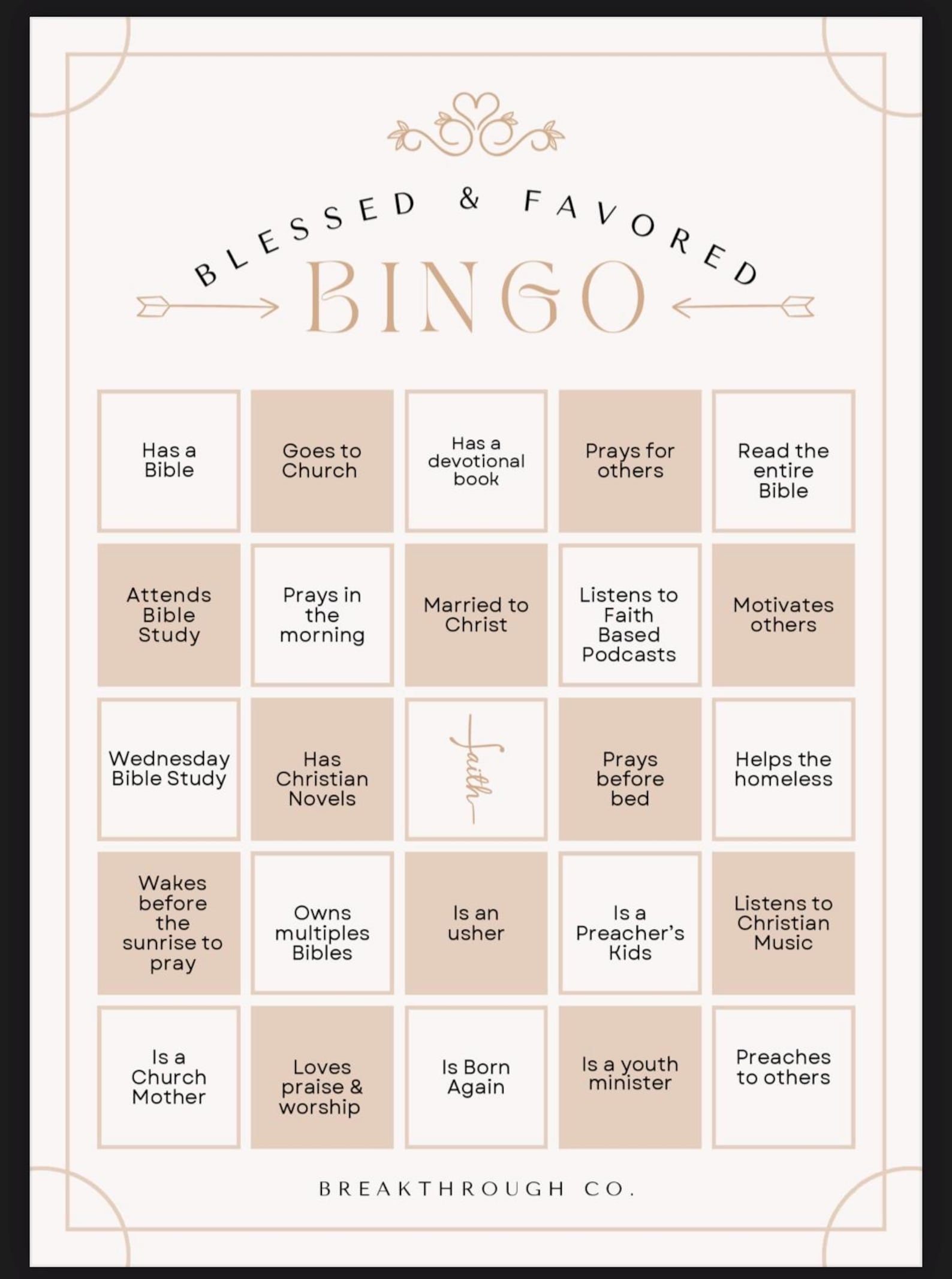 Faith Based - Bingo Game - Etsy