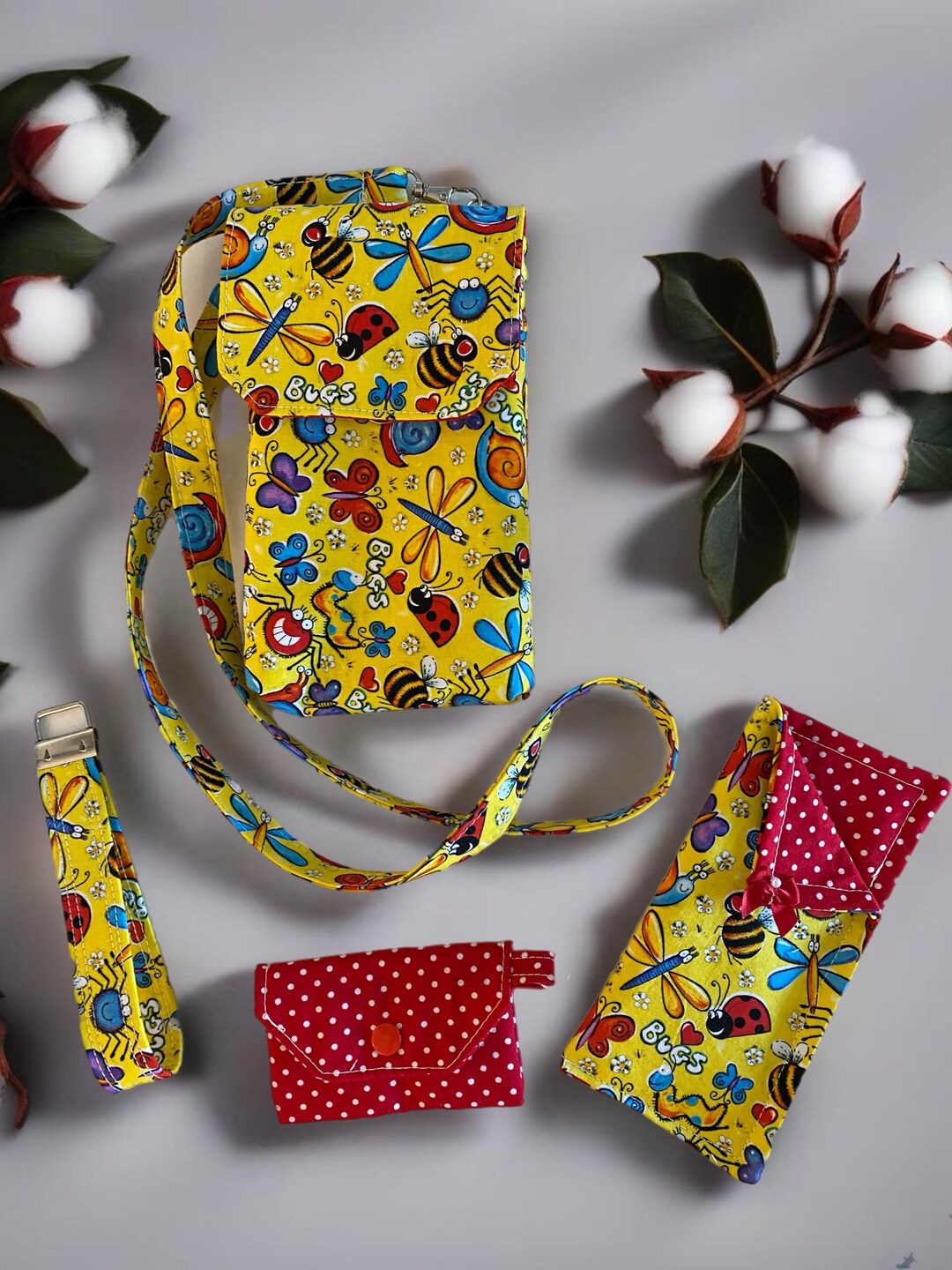 Bug Buddy Crossbody Bag Gift Set: Kids Yellow Cotton Purse - Etsy