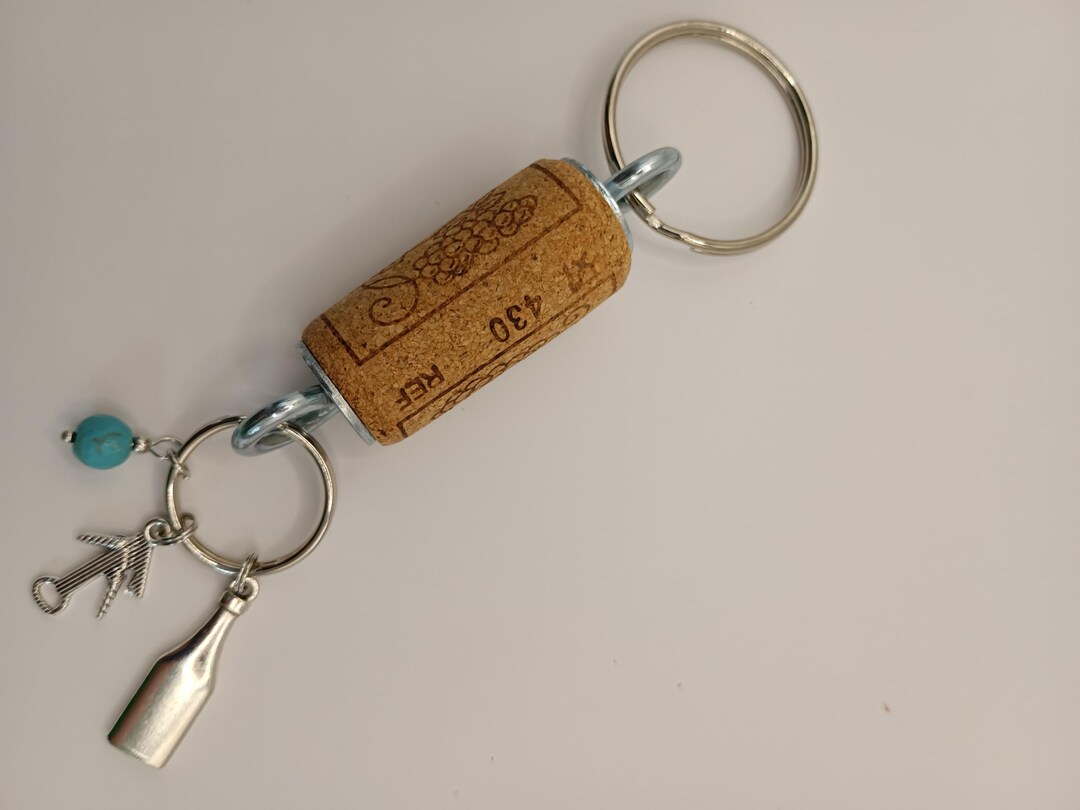 Wine Cork Keychains Featuring Wine Theme Charms - Etsy