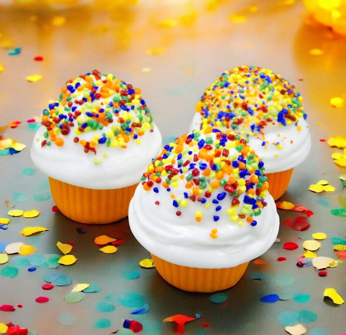 27-203gcx Bright Sprinkles Mini Cupcake Truffle on a Mango Color Base ...