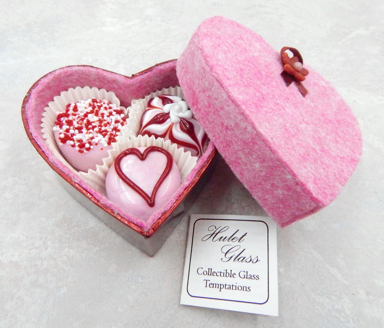 Bxehp3 Handmade Pink Heart-shaped Gift Box for 3 Art Glass - Etsy