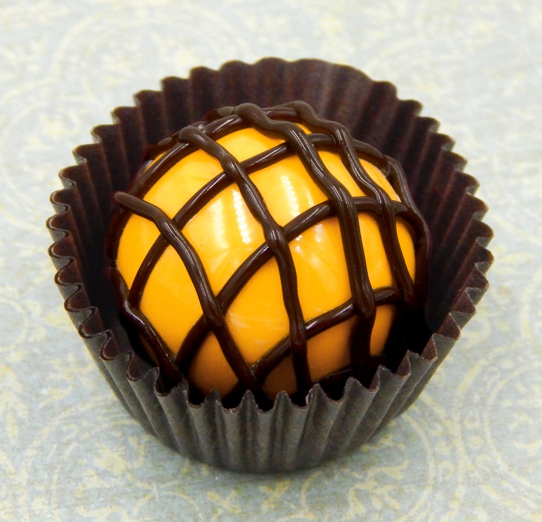 Hulet Glass Bonbon, Mango & Chocolate Drizzle, Collectible Art Glass - Etsy