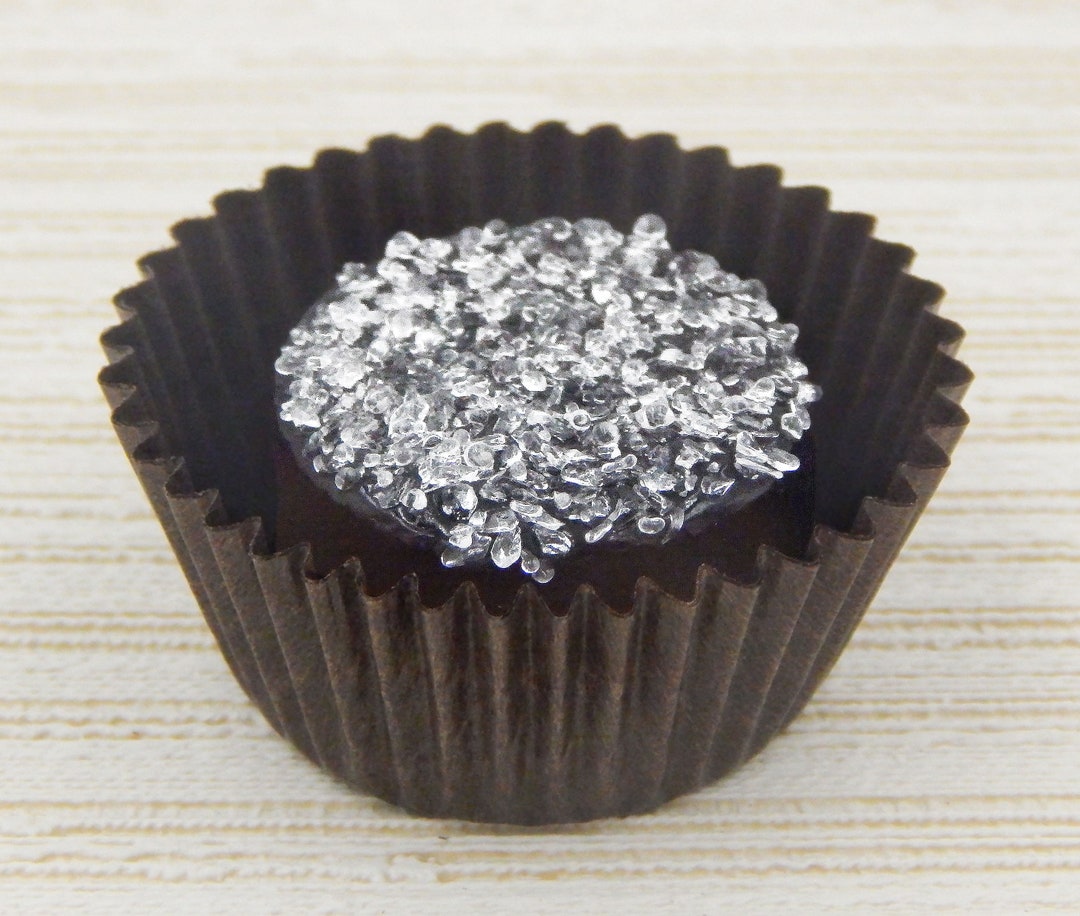 Collectible Art Glass Chocolate, Clear Sugar Crystals, Miniature ...