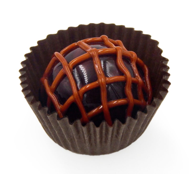 Hulet Glass Bonbon, Collectible Chocolate Truffle, Faux Caramel Drizzle ...