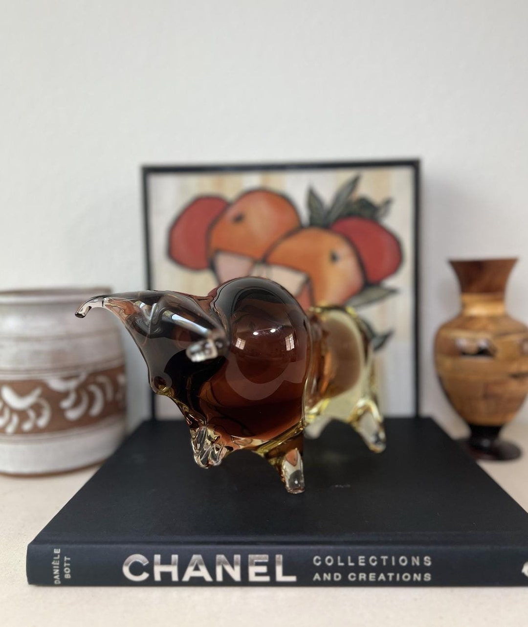 J. Cvrcek Glass Bull Figurine - Czechoslovakia Hand-blown Glass *RARE ...