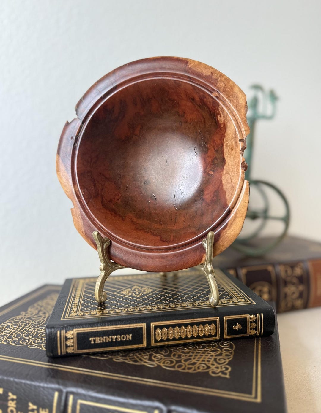 Hand Turned Coolabah Burl Wood Bowl - Signed Ron Leclere Organic Edge ...