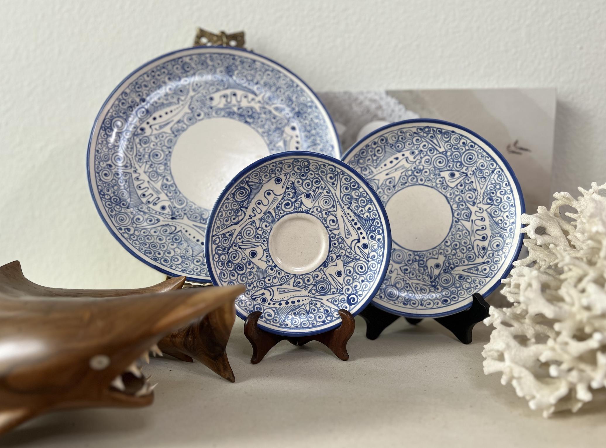Alan Bennett Ceramic Fish Plates - Set of 3 - Etsy