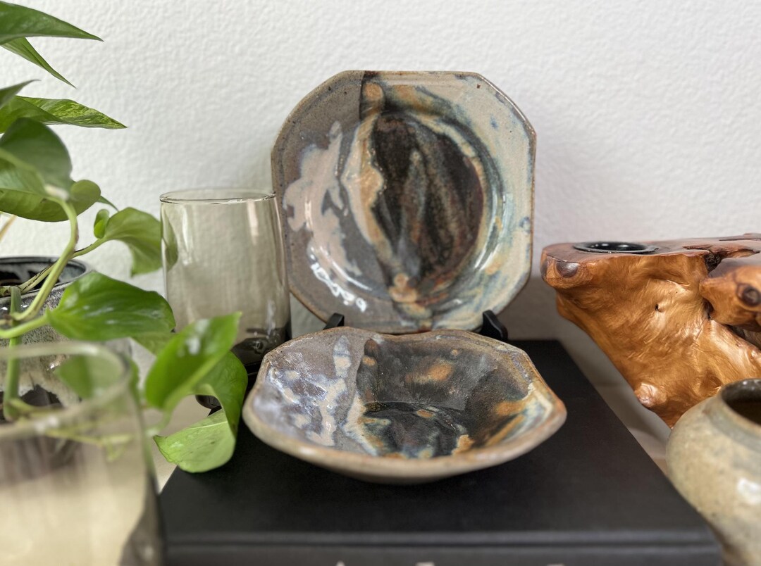 Peter Saenger Ceramic Bowl and Plate *RARE* - 2 Piece Set - Etsy