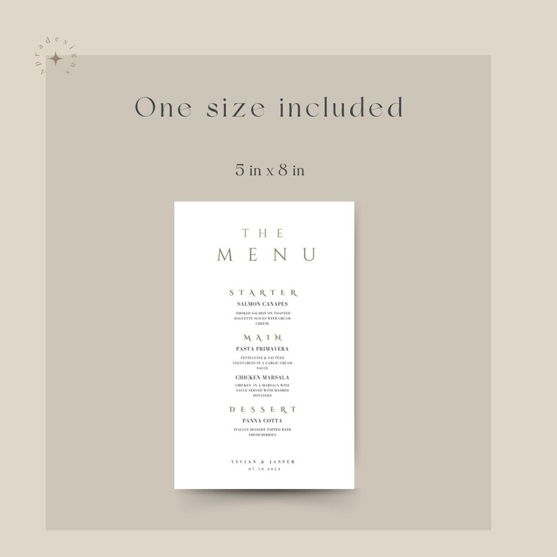 Wedding Menu Template Custom Wedding Menu Elegant Dinner Menu Dinner ...