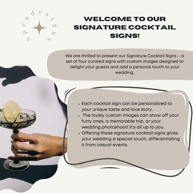 Signature Drink Signs | Wedding Signature Drink Sign | Bar Menu ...