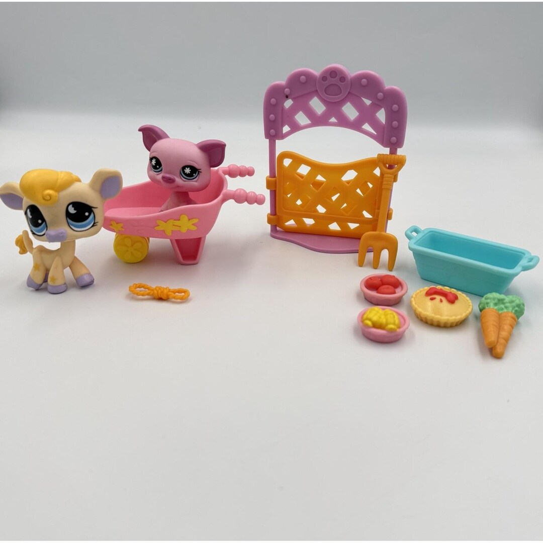 LPS Littlest Pet Shop Hungriest Yellow Cow Pink Pig #876 #927 ...
