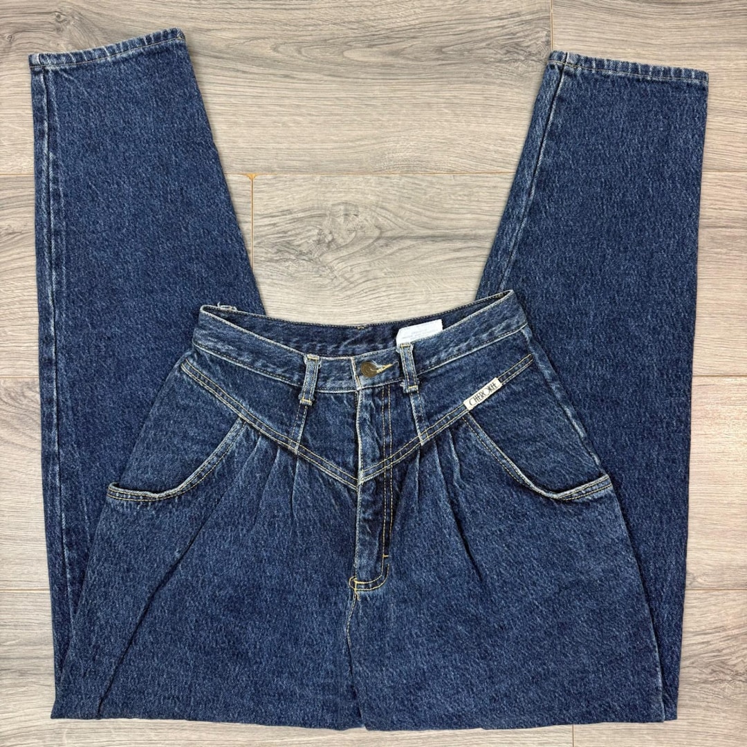 Vintage Cherokee High Waist Western Yoke Pleated Blue Denim Jeans USA ...