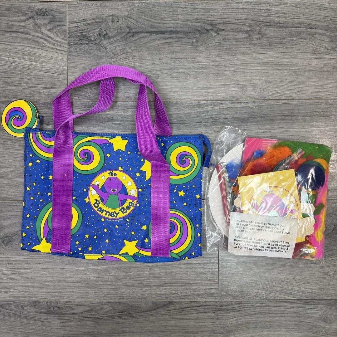 Barney Bag 1994 Lyons Group Vintage Near Mint Condition With Craft Kit ...