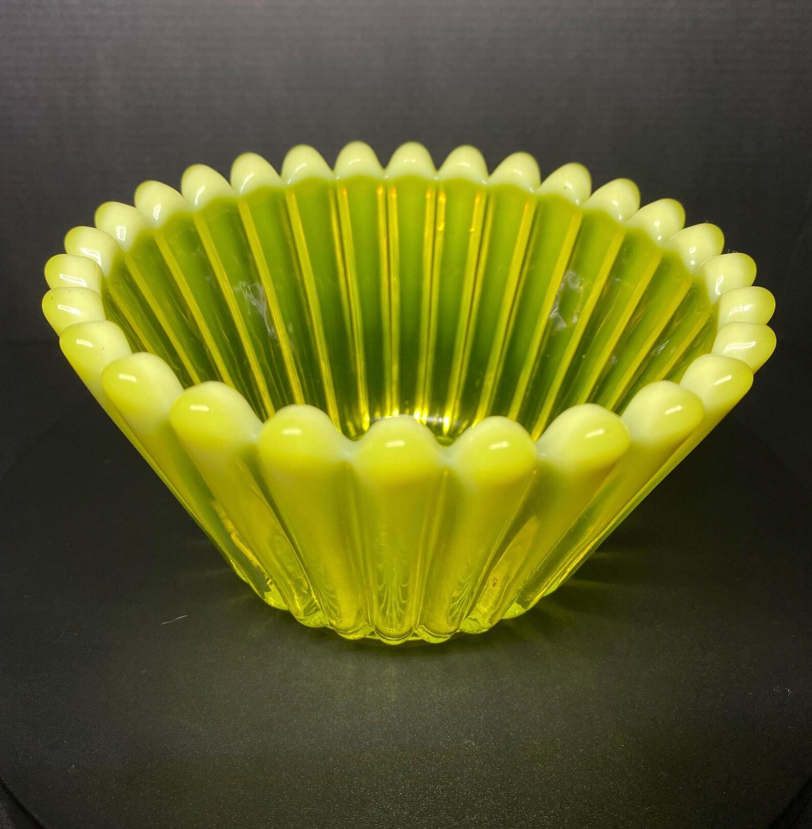 Davidson Primrose Vaseline Opal Pearline Glass Helen Louise Bowl - Etsy