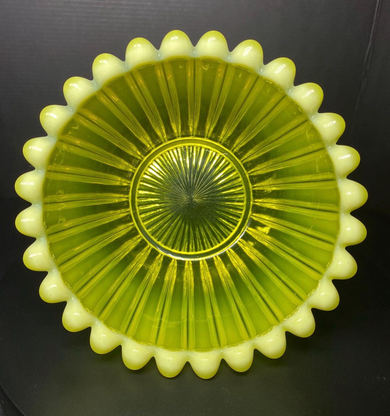 Davidson Primrose Vaseline Opal Pearline Glass Helen Louise Bowl - Etsy