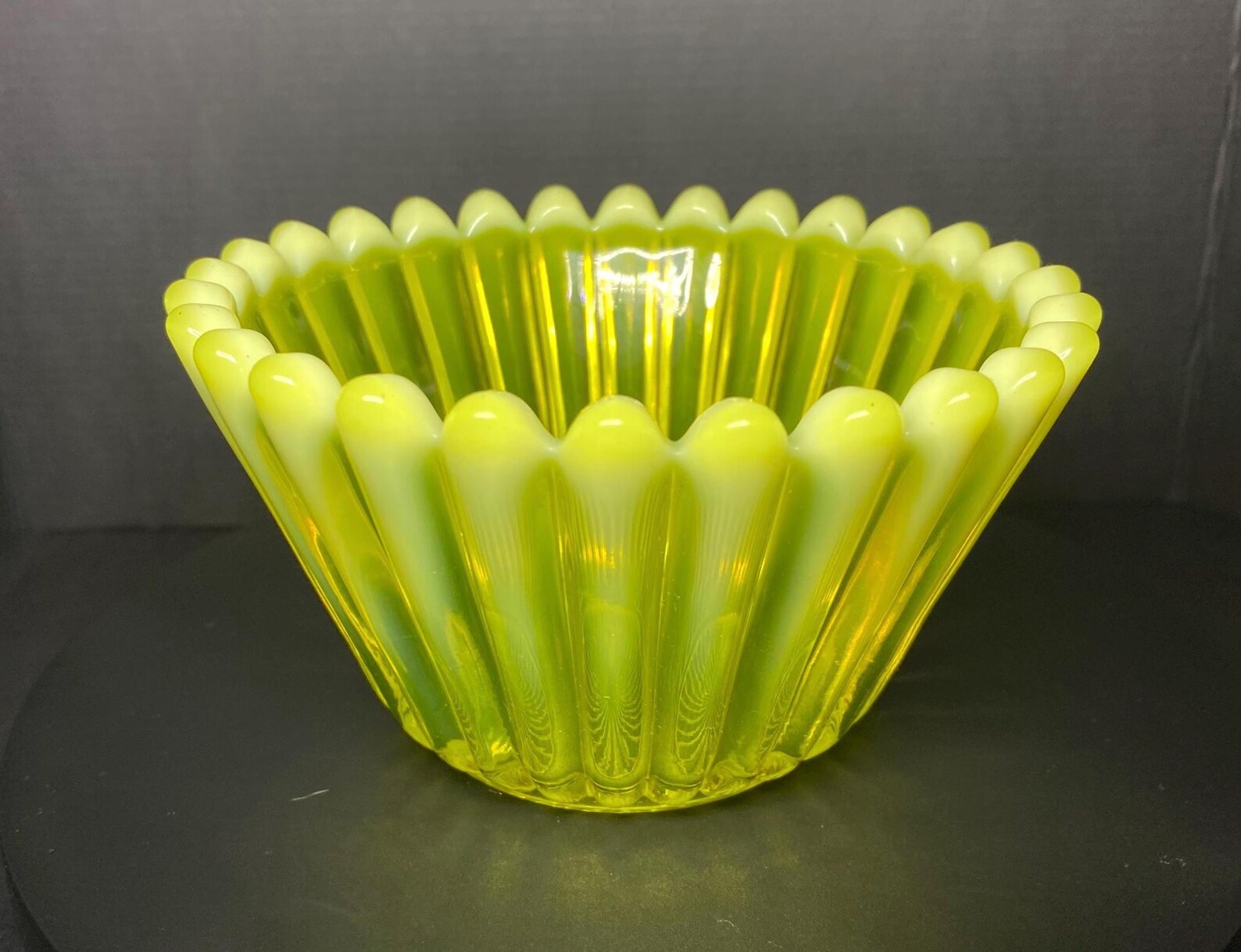 Davidson Primrose Vaseline Opal Pearline Glass Helen Louise Bowl - Etsy