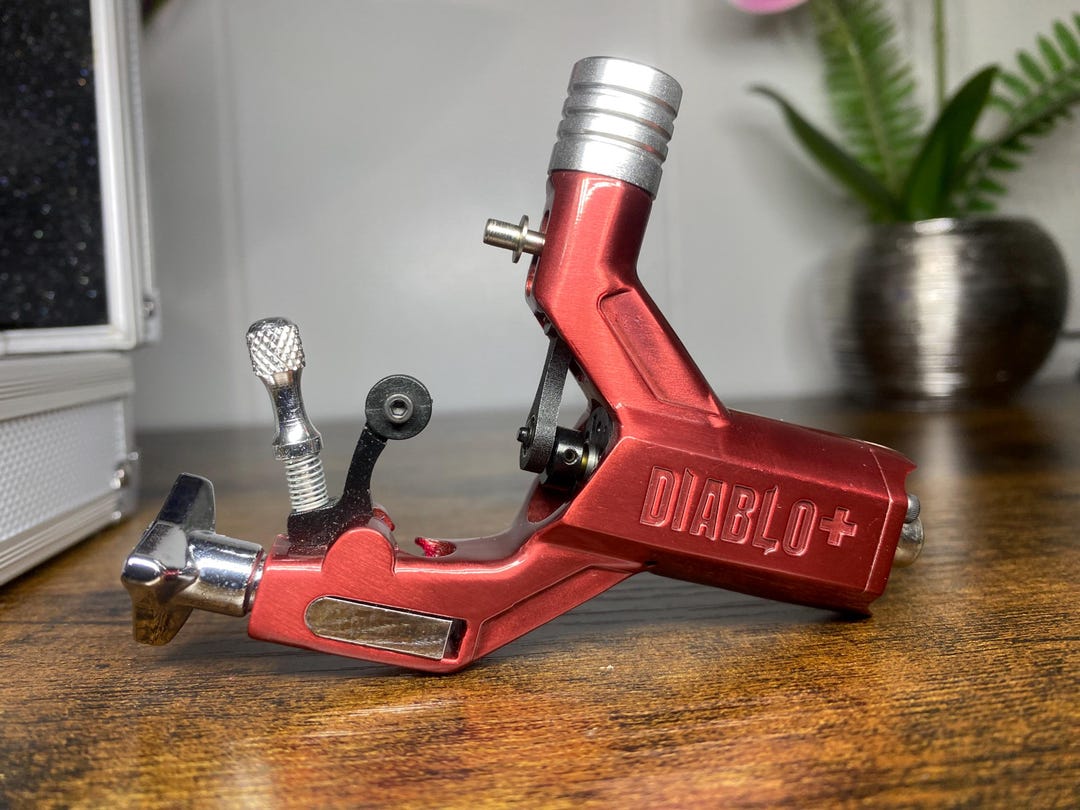 Diablo+ Rotary Tattoo Machine – Red – Swiss Motor – With Hard Case ...