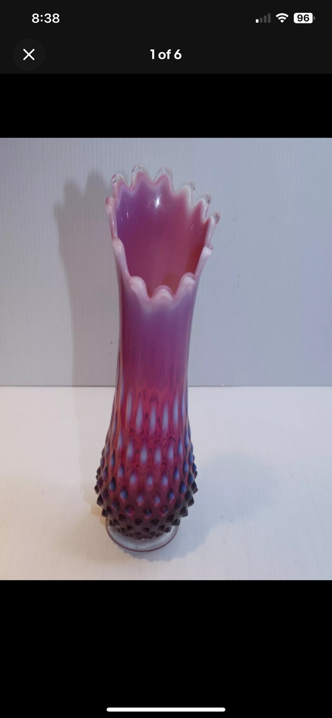 Rare Fenton Plum Hobnail Swung Vase - Etsy