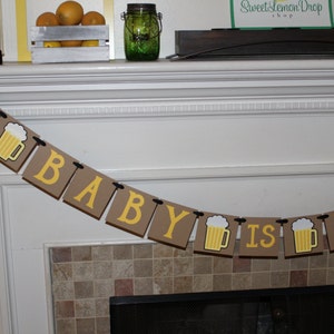 Baby Shower Beer Brew Decor Decorations A BABY is BREWING Banner Daddy ...