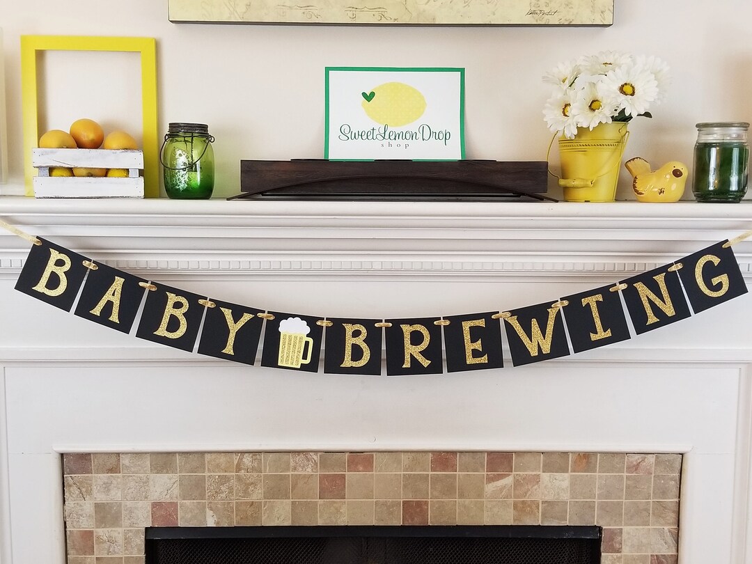 Baby Brewing Decorations - Baby Shower Decor - GLITTER - Beer Mug Brew ...
