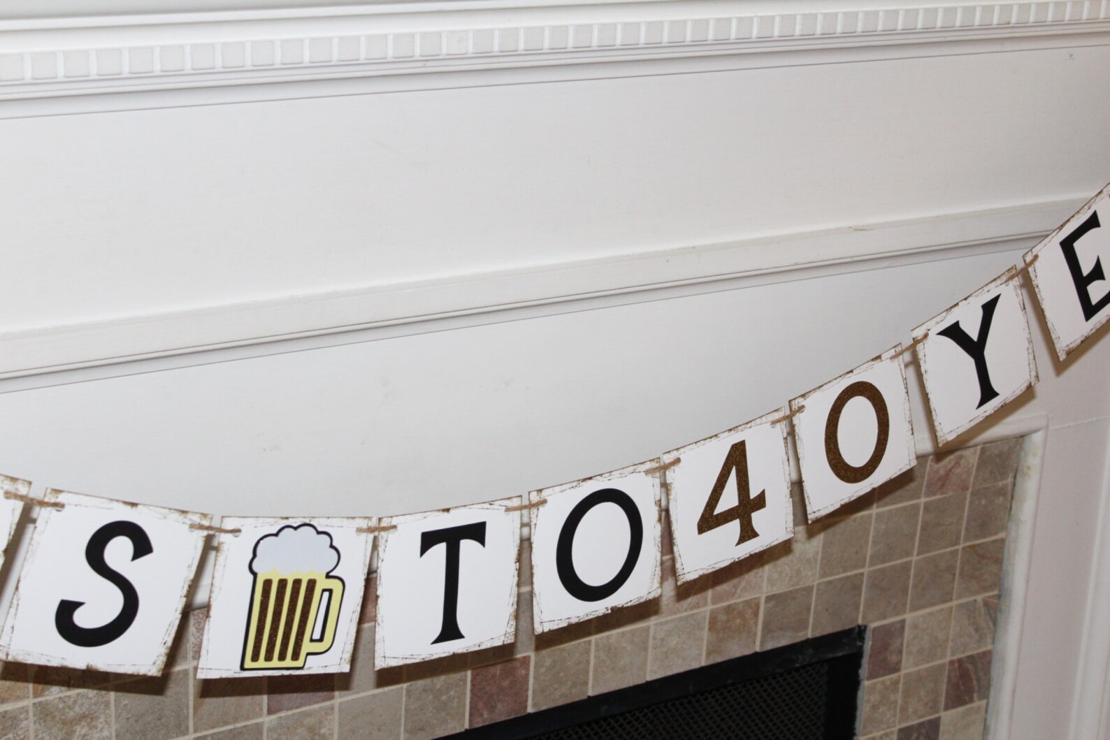 Beer Birthday Banner Man Rustic Twine Glitter Decor 30th - Etsy