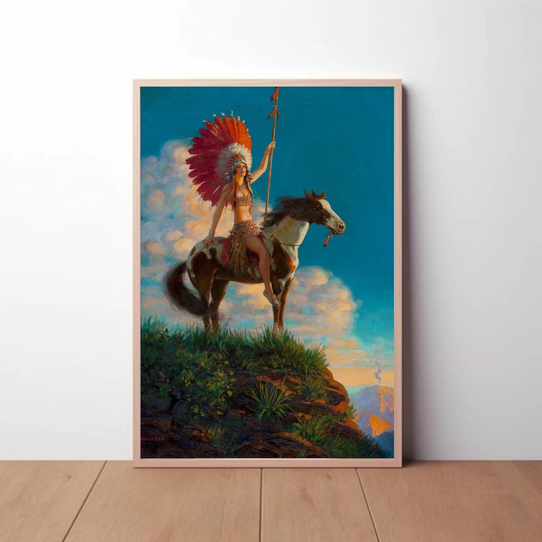 Edward Mason Eggleston - Native American Woman on Horseback Art Print ...
