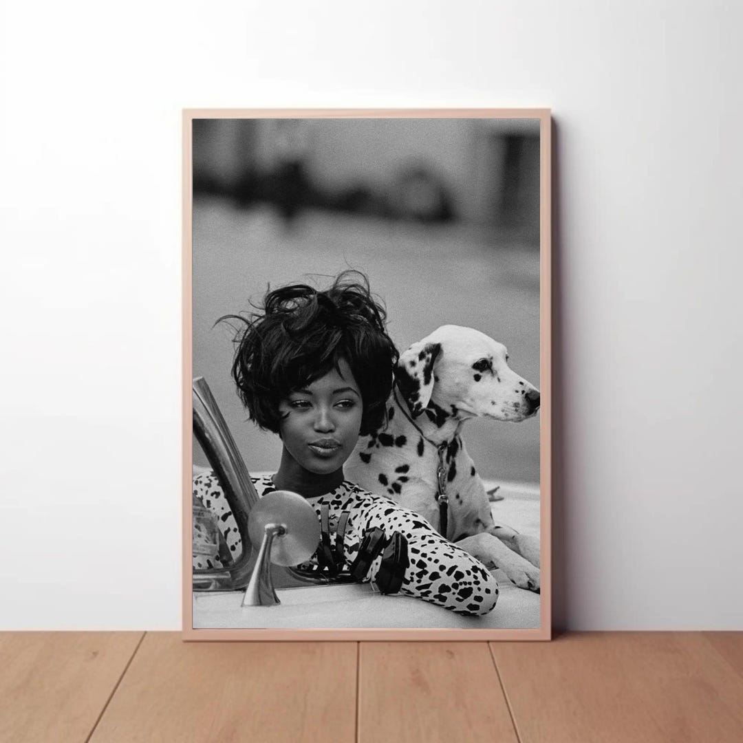Naomi Campbell Fashion Photo Print: Black and White Vintage Wall Art - Etsy