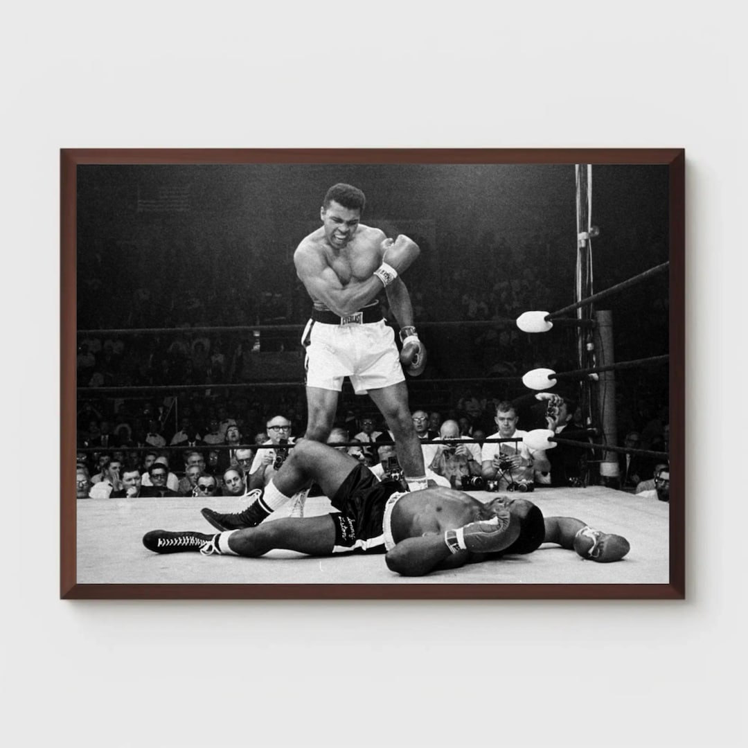 Muhammad Ali Vs Sonny Liston KO Poster Boxing Legend Print Vintage Wall ...