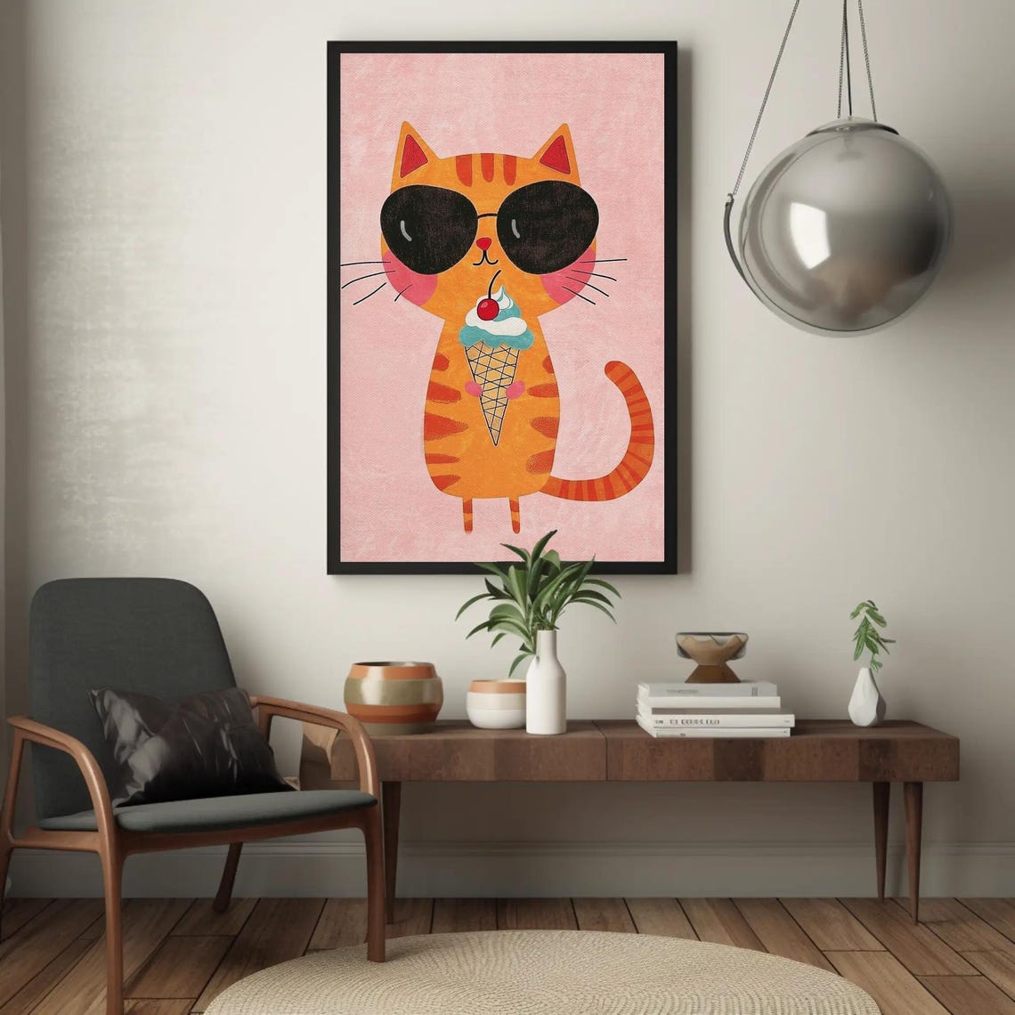 Cat Kitten Cool Poster, Kids Bedroom Home Décor Wall Art, Children's ...