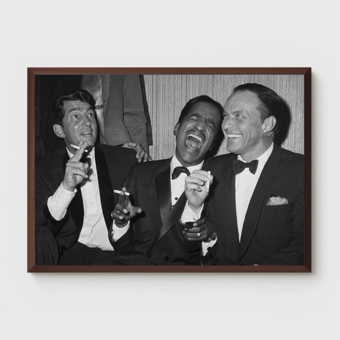 The Rat Pack Poster Print, Dean Martin, Sammy Davis, Frank Sinatra Black and White Wall Art ...