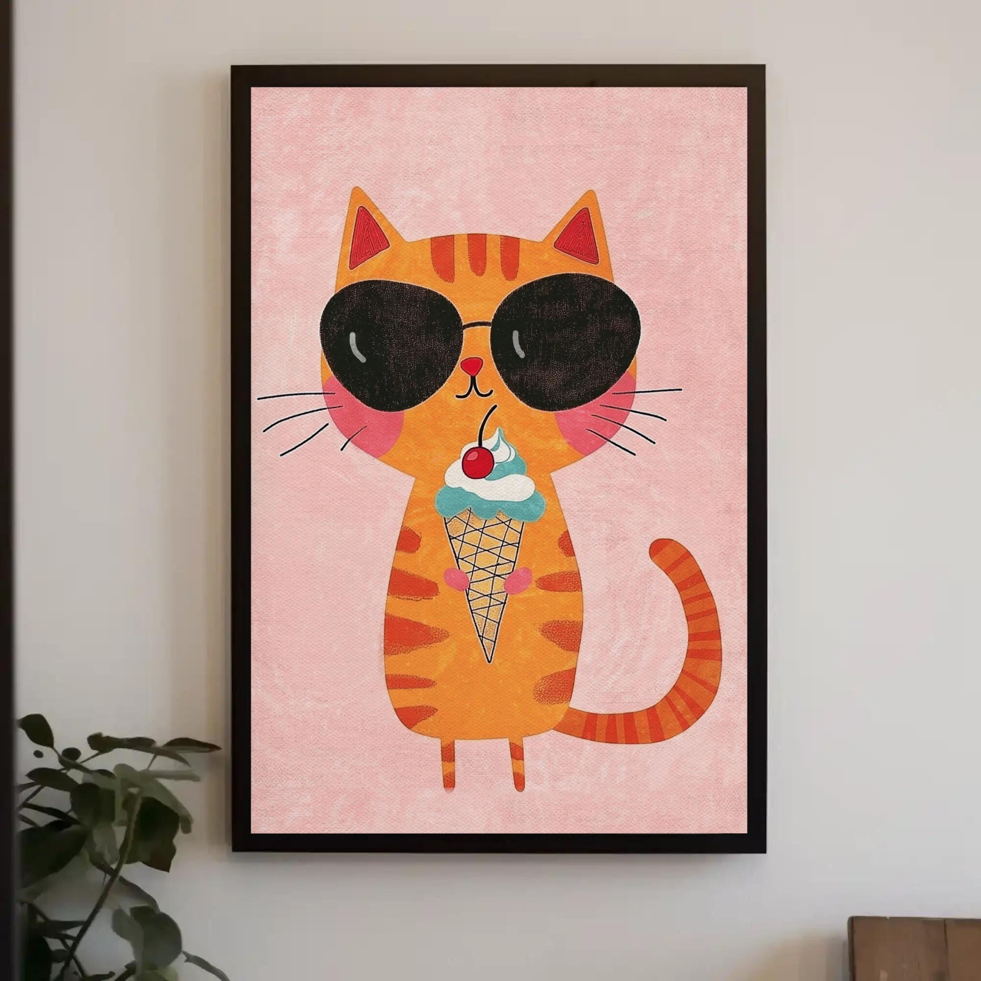 Cat Kitten Cool Poster, Kids Bedroom Home Décor Wall Art, Children's ...