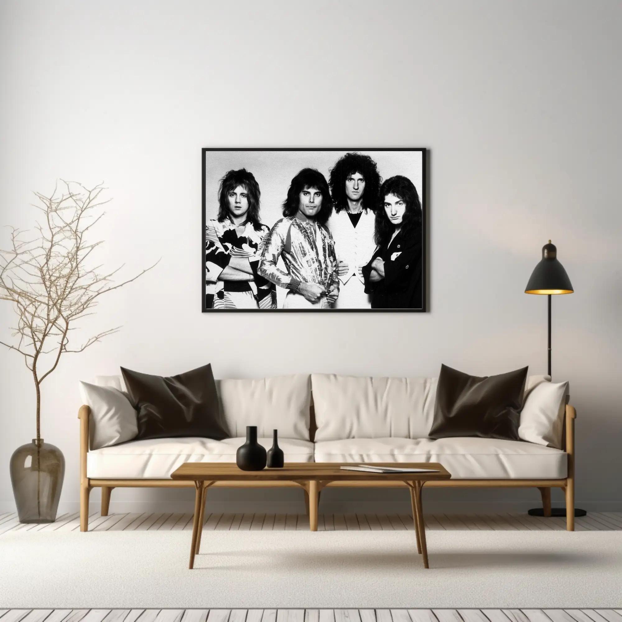 Freddie Mercury Poster, Singer Rock Band Queen Black and White Wall Art ...